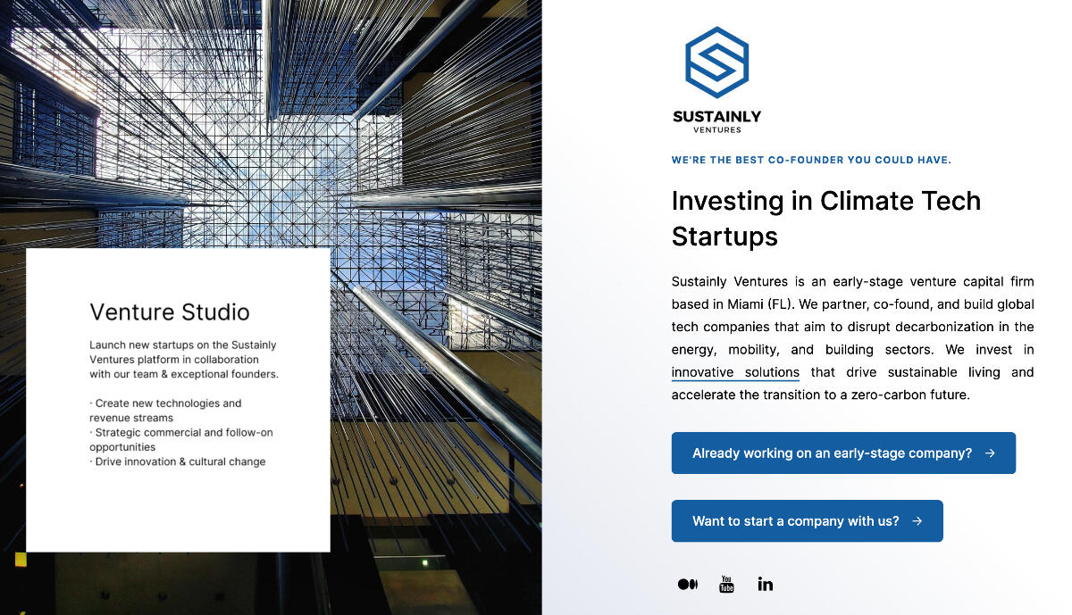Sustainly Ventures - VC Fund & Venture Studio for ClimateTech